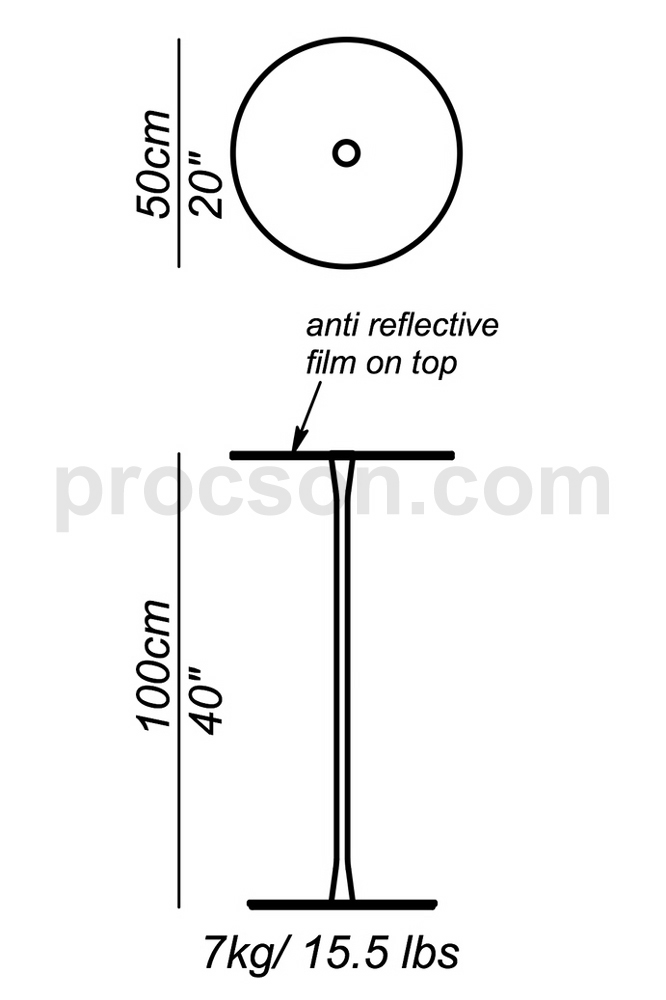 Arc Preachers (Tall) Table with anti glare top | Procson